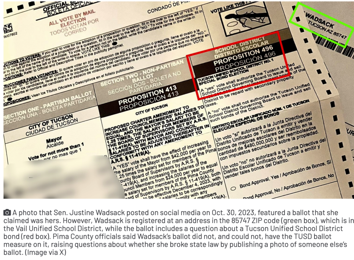 Whose ballot did Justine Wadsack post online? Pima County says it ...